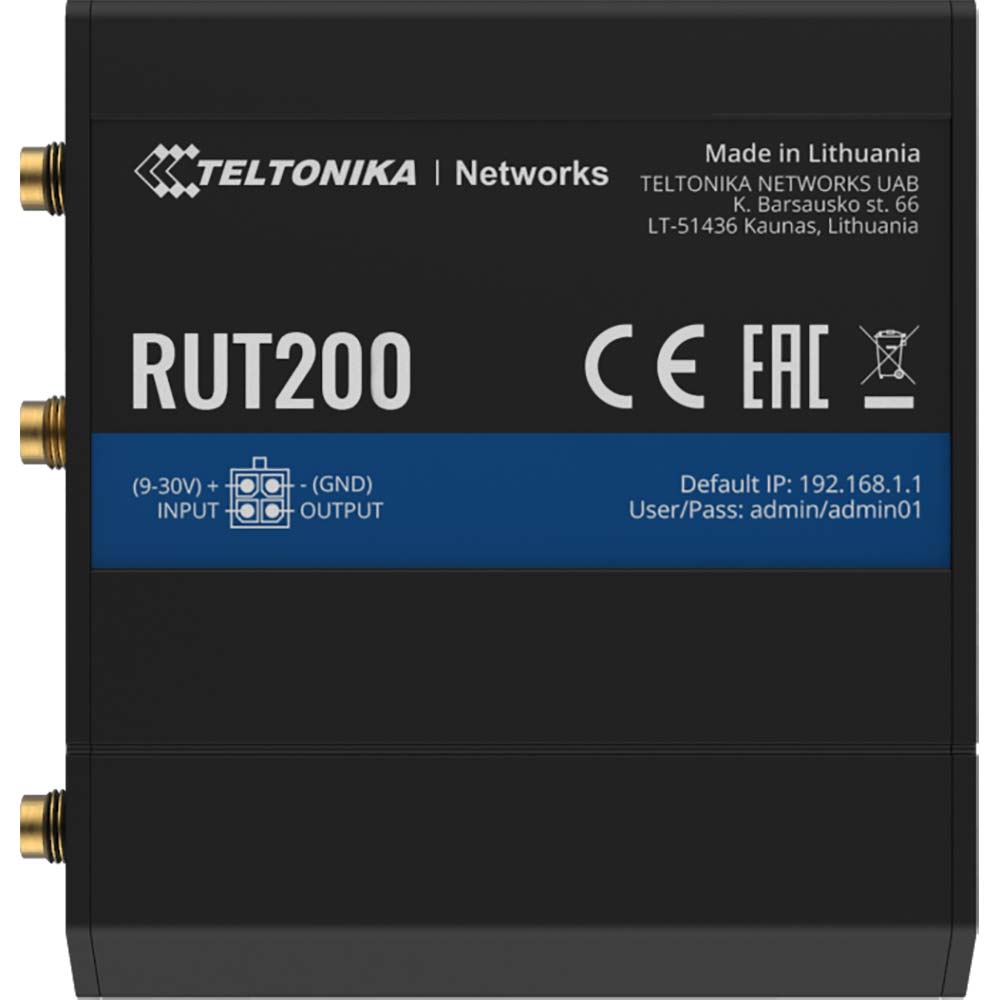 Teltonika RUT200: 4G/LTE (Cat 4) Router - 128MB RAM